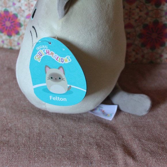 Squishmallows | Toys | Nwot 7 Felton The Grey Siamese Cat Squishmallow ...